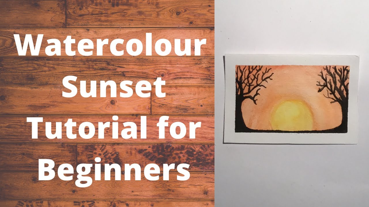 How to Paint a WATERCOLOUR SUNSET EASY for Beginners, Step by Step ...