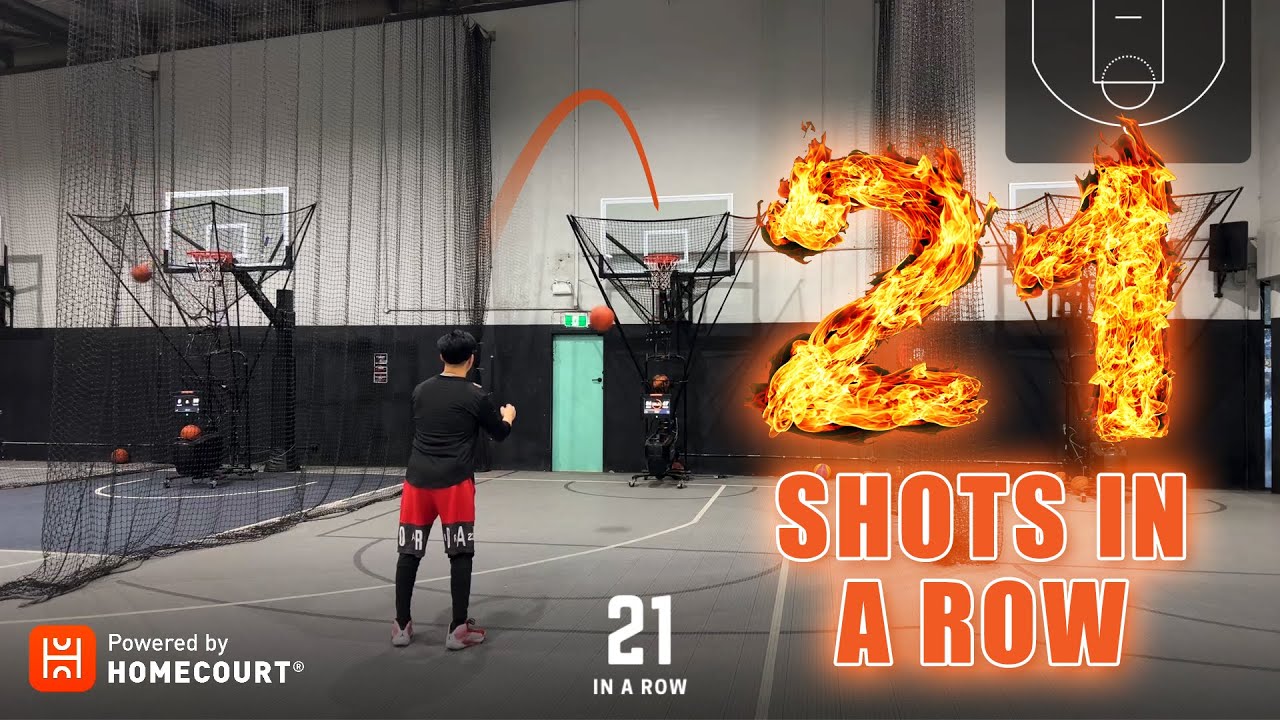 Basketball Automatic 3-pointers 21 in a row with @HomeCourt Ai App 🏀 🔥 ...