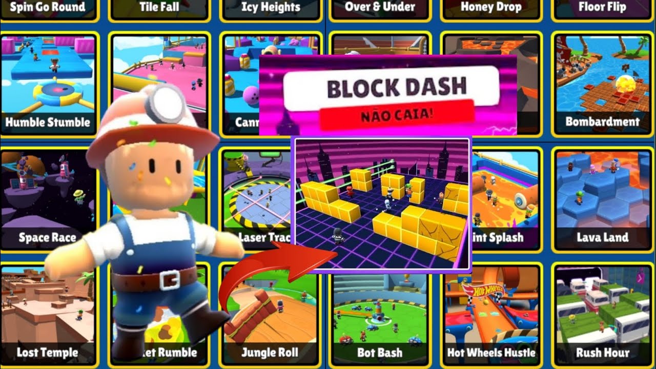 stumble guys block dash legendary/block dash map/srajr gaming - YouTube