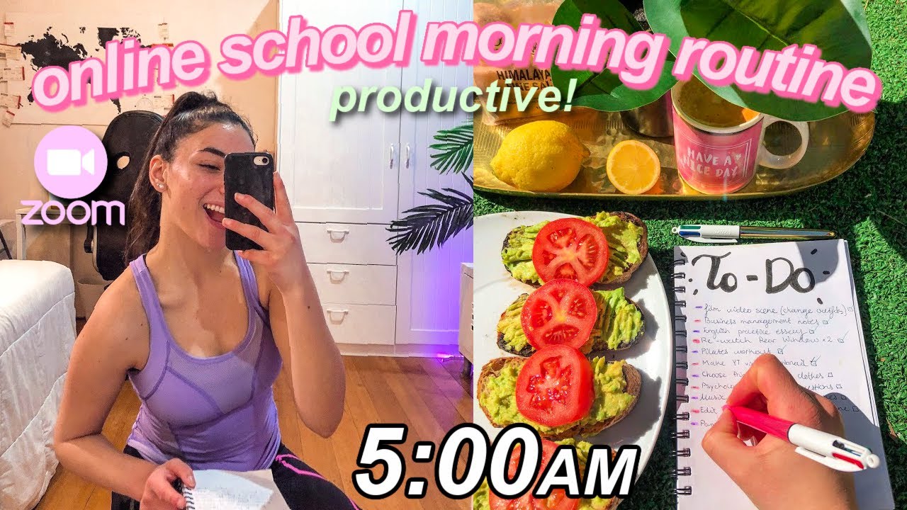 A *PRODUCTIVE* 5:00AM online school morning routine challenge ...