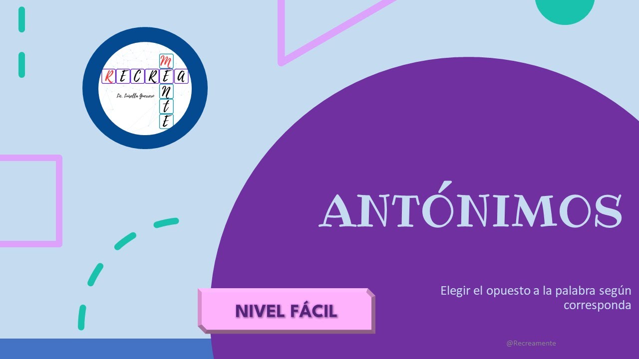 Actividad - Elige los opuestos (ANTÓNIMOS) - YouTube