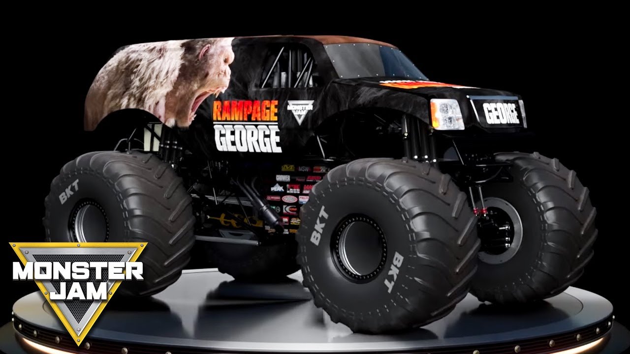 Rampage the movie Monster Jam Trucks 360 turntable views - YouTube