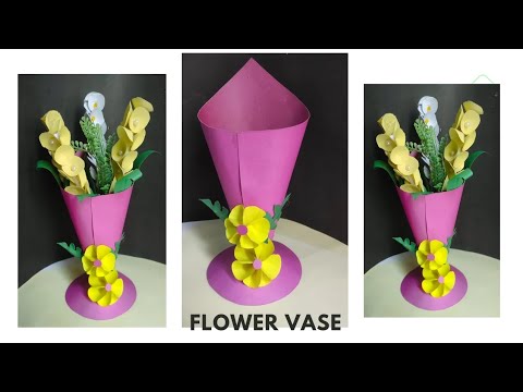 DIY Simple Paper Flower Vase Craft Ideas _ Hand Craft - YouTube