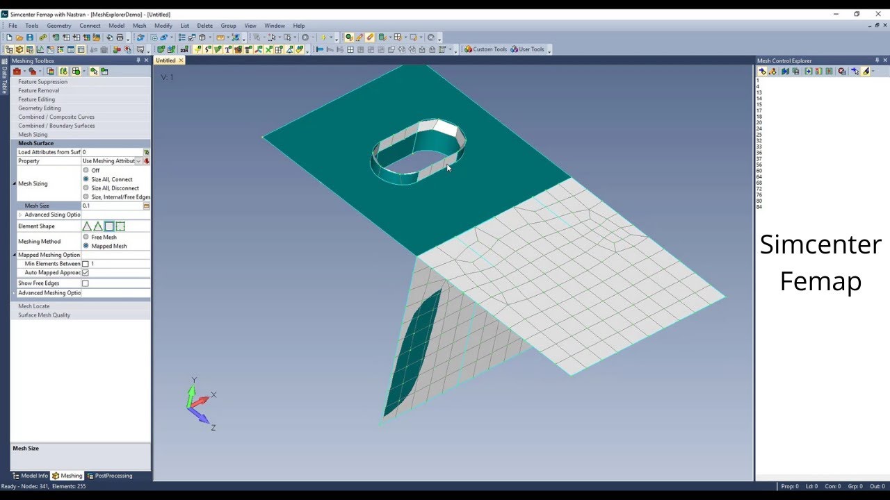 Femap 2021.1 Mesh control explorer - YouTube