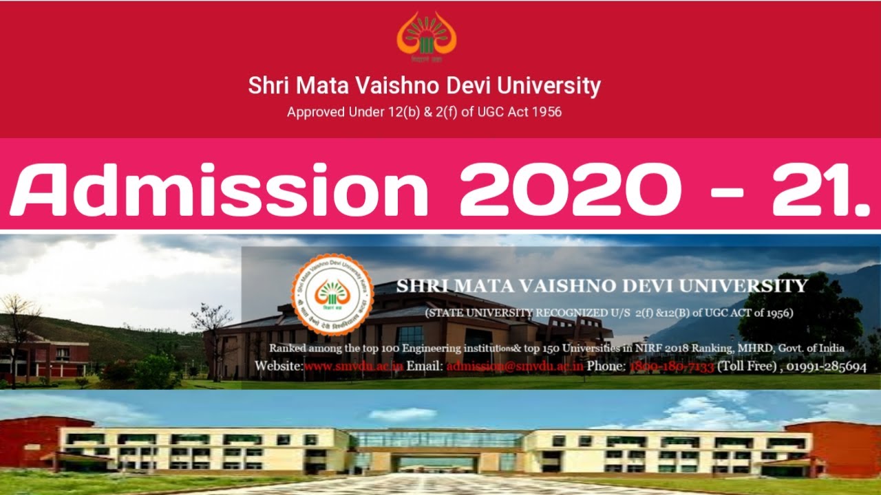 SMVDU Admission 2020|Shri Mata Vaishno Devi University Admission 2020 ...