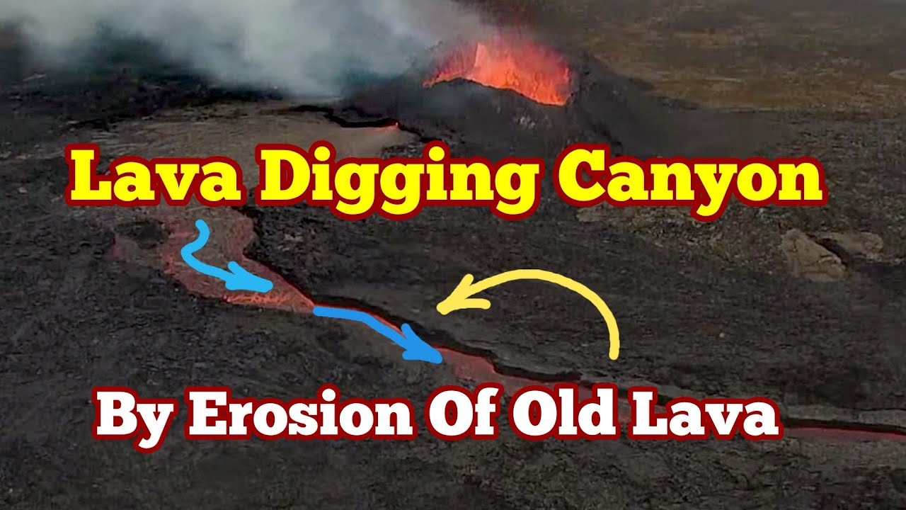 Lava Digging New Canyon By Erosion Of Old Lava In Iceland Litli-Hrútur ...