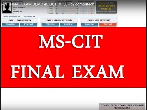 MS-CIT FINAL EXAM DEMO 48 OUT OF 50 - by computech - YouTube