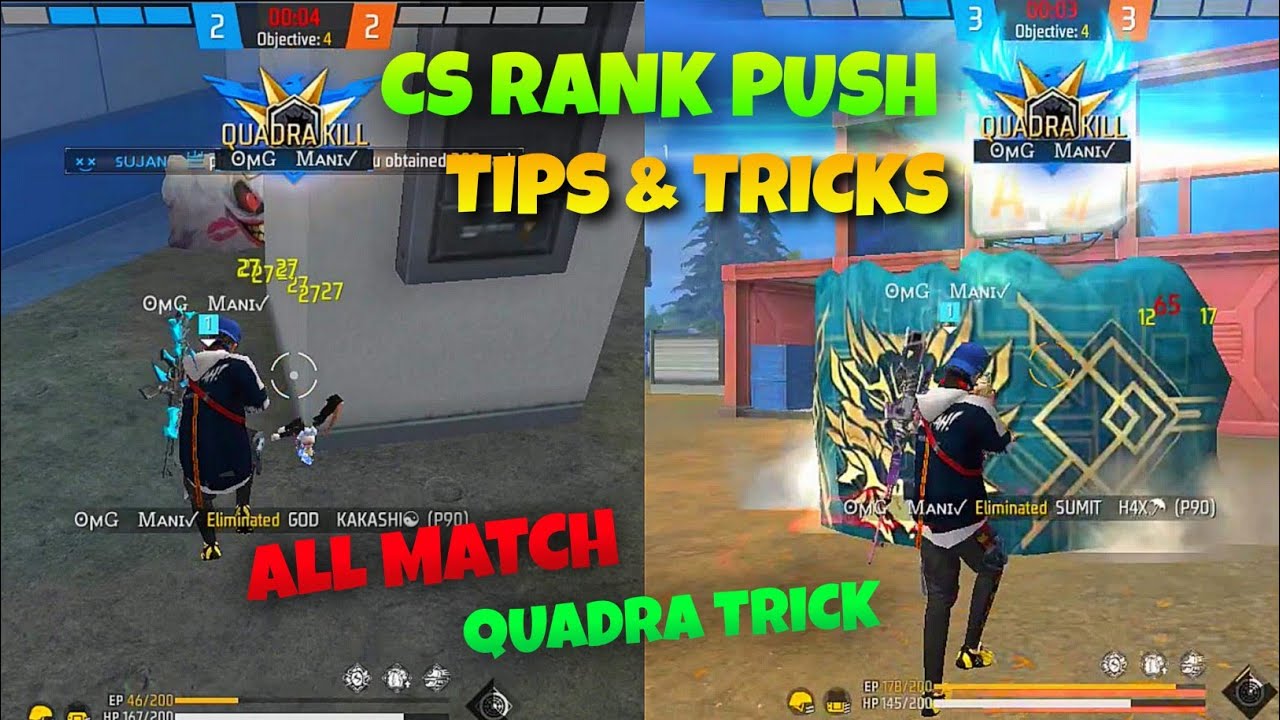CS RANK PUSH TIPS AND TRICKS | ALL MATCH 1VS4 TIPS AND TRICKS |CS STAR ...