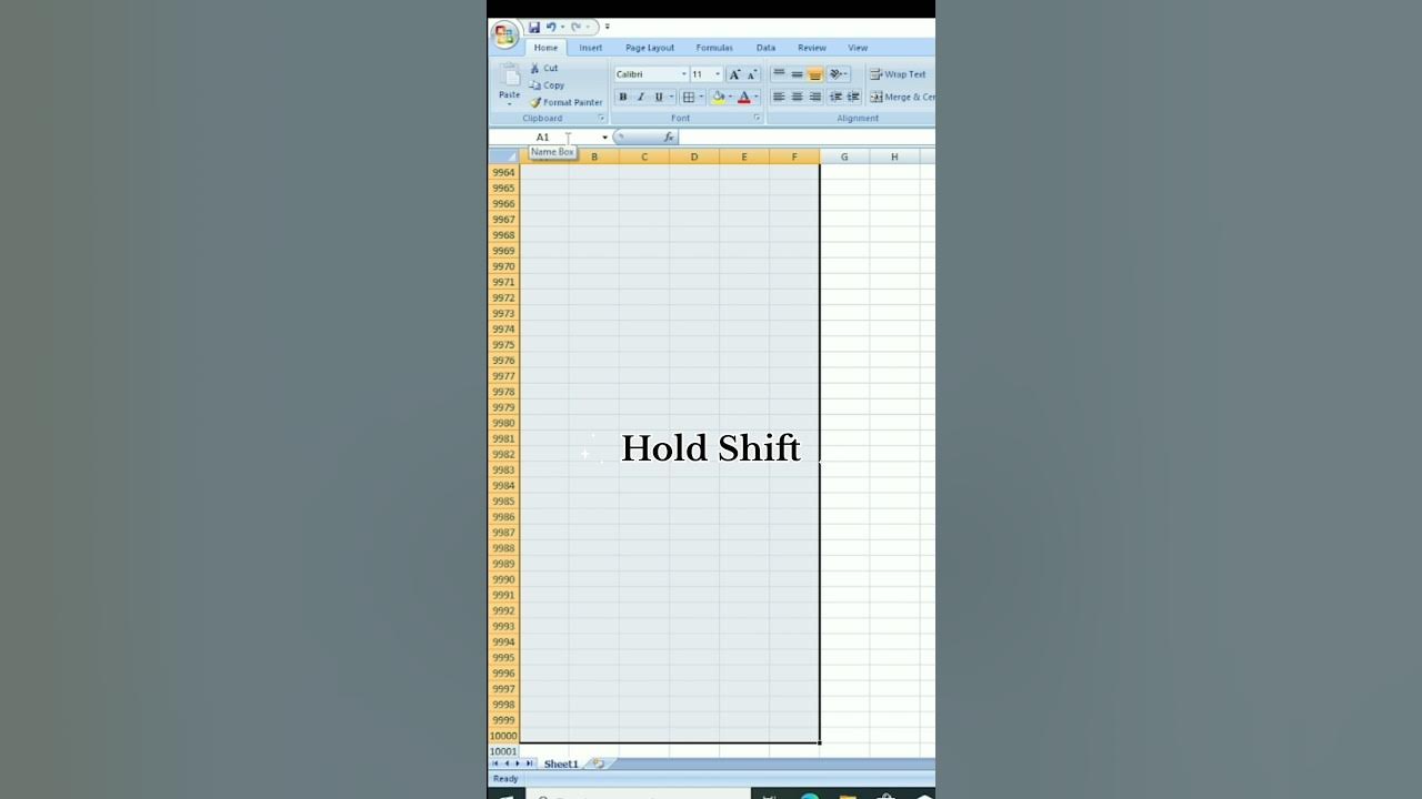 Select 10000 Cells In 2 Second In Excel Shorts Computer Excel Tricks Exceltips Youtube
