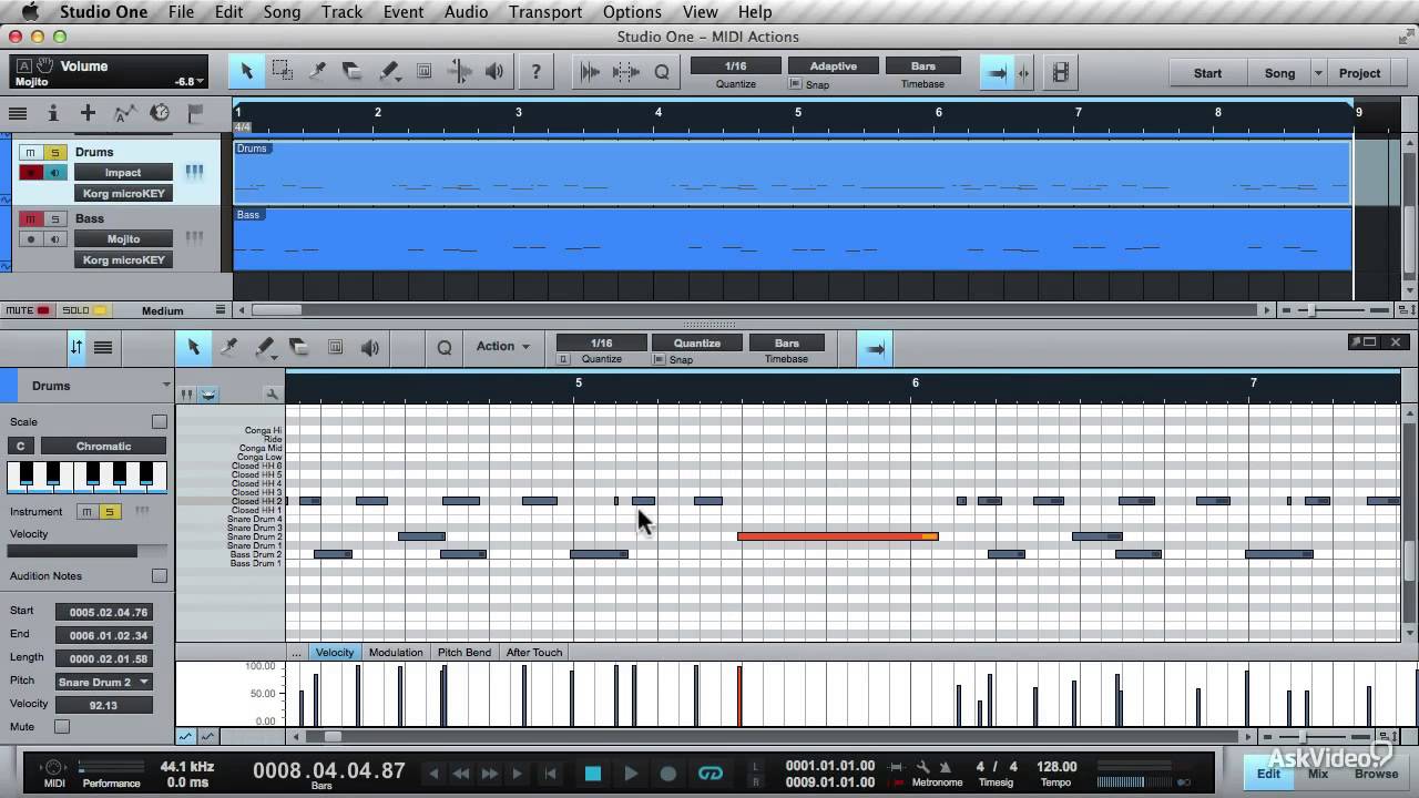 Studio One 103: Advanced MIDI Toolbox - 12. Double Notes Short Notes ...