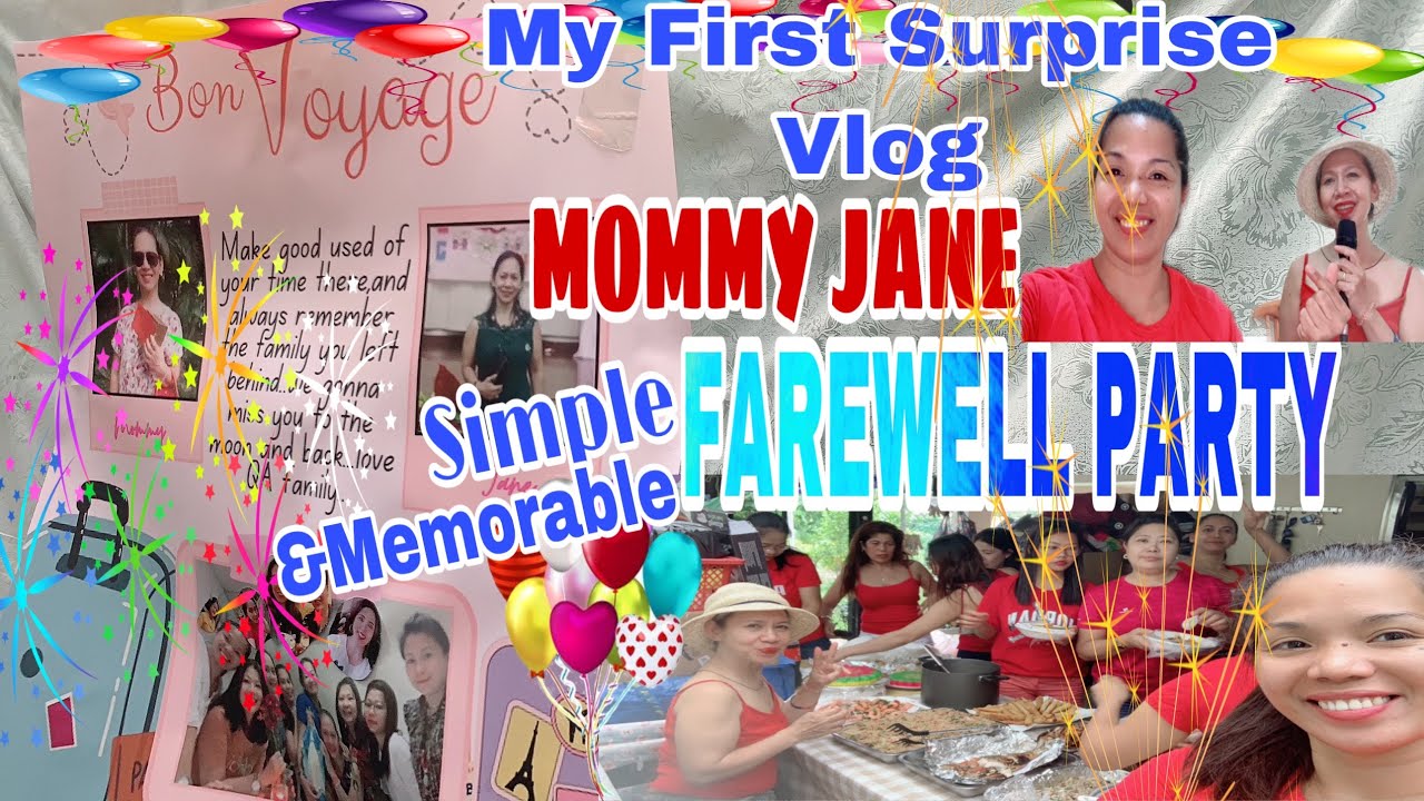My FIRST SURPRISE VLOG! Mommy Jane Simple but Memorable Farewell Party ...