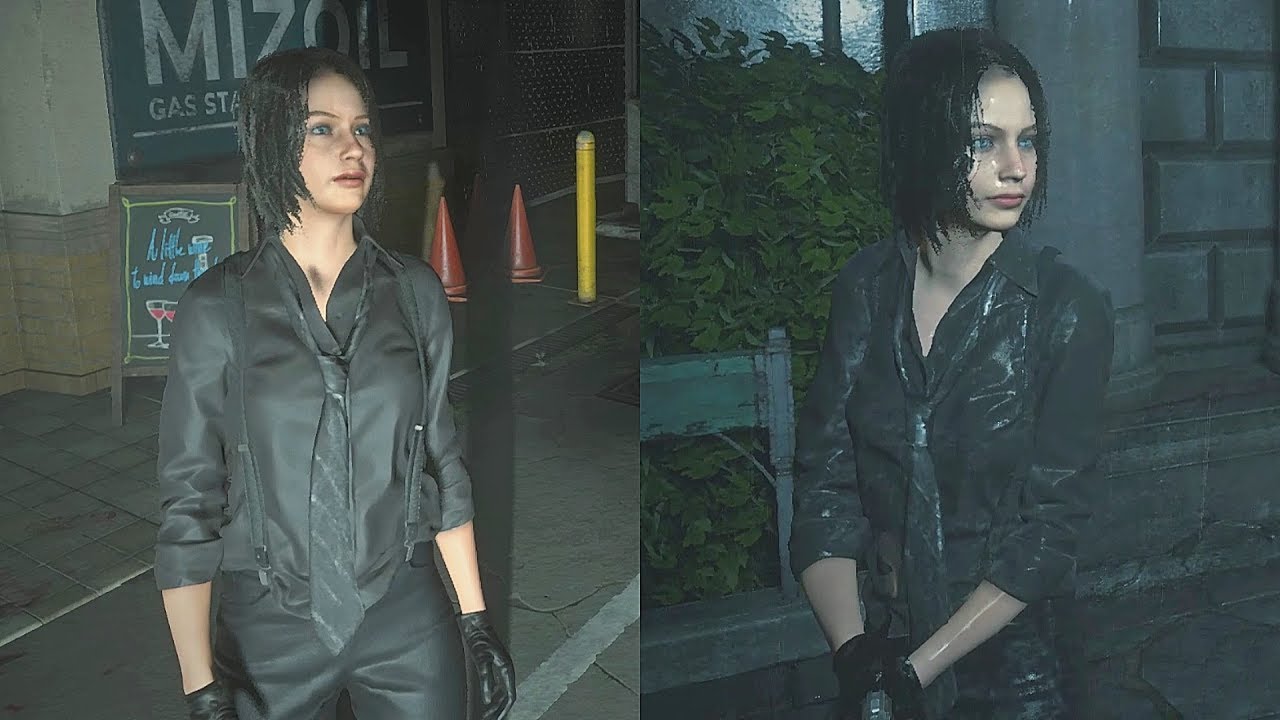 Resident Evil 2 Remake - Claire With Messy Hair & Black Dress Mod ...