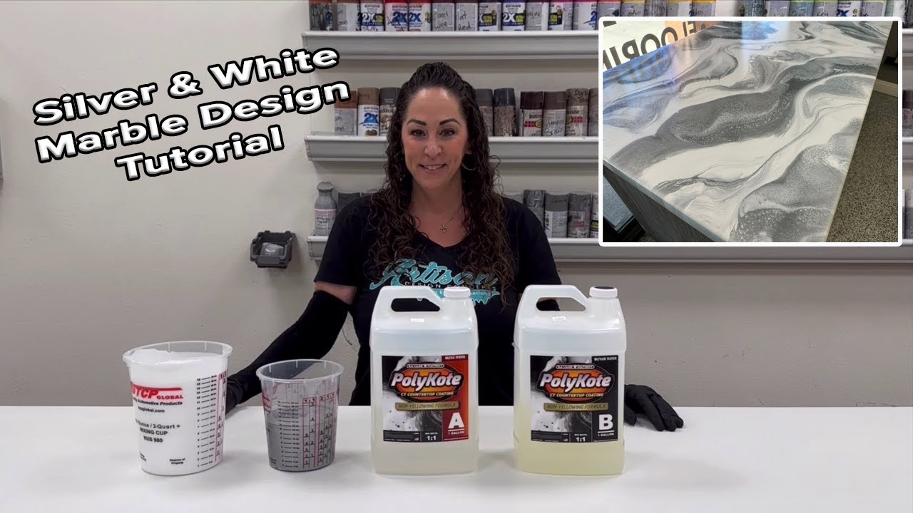 Silver and White Marble using PolyKote Hybrid Coating | Artisan Design ...