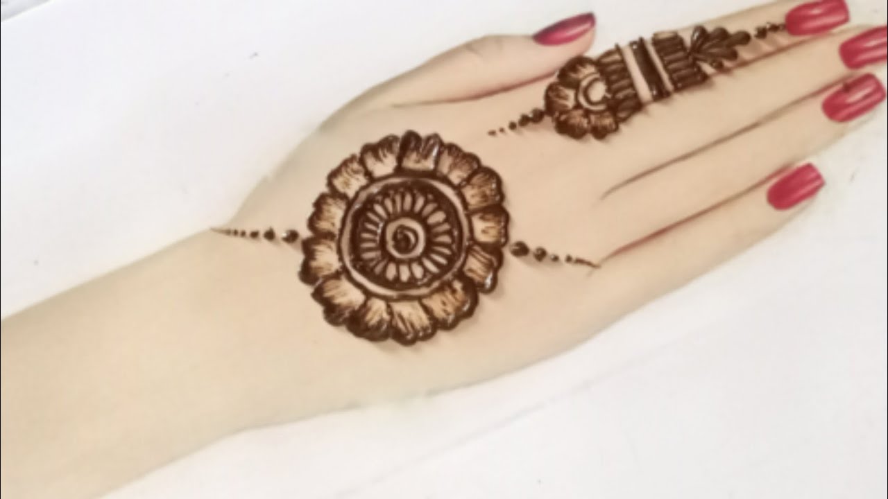So cute Goltiki Mehandi designs for back hand || Simple Golltiki Mehndi ...