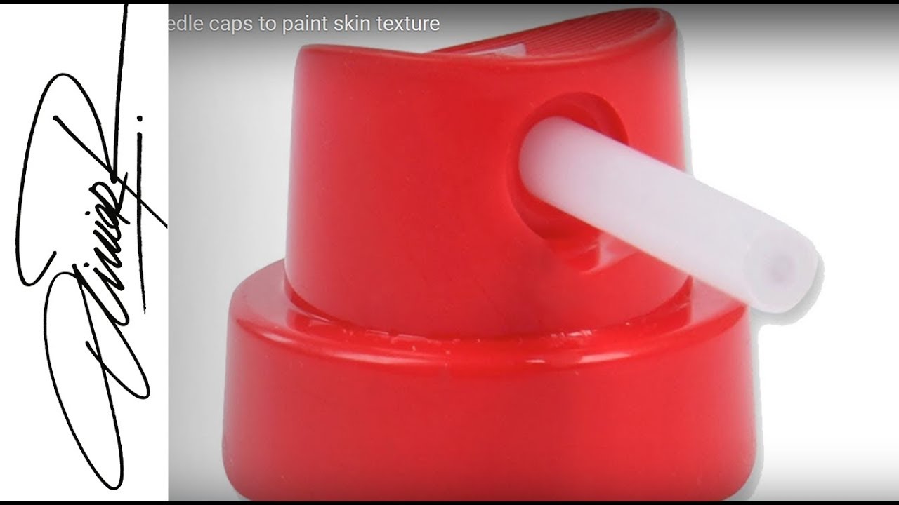 Red needle caps to paint skin texture - YouTube