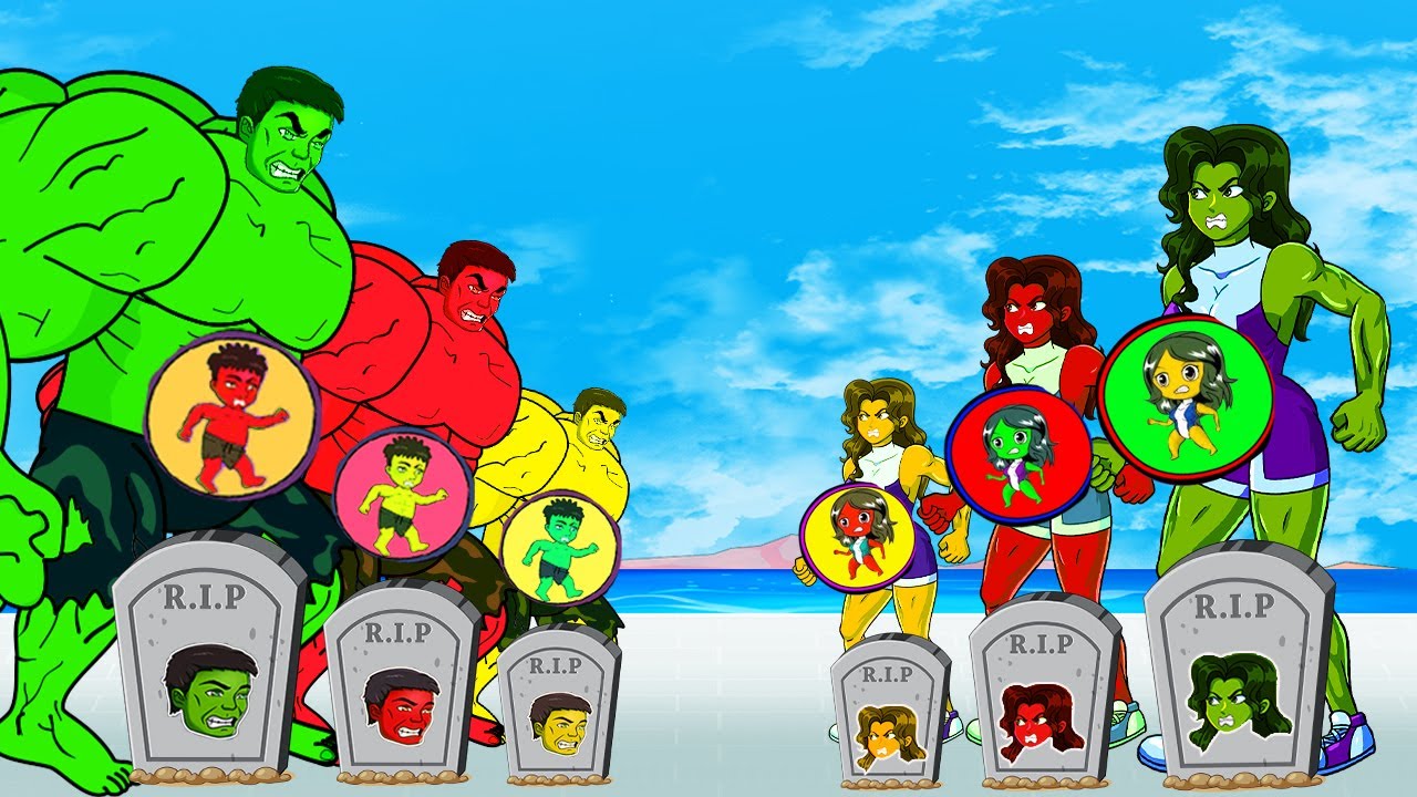 Rescue ALL HULK COLORS Family Vs SHE HULK PREGNANT : Returning From The ...