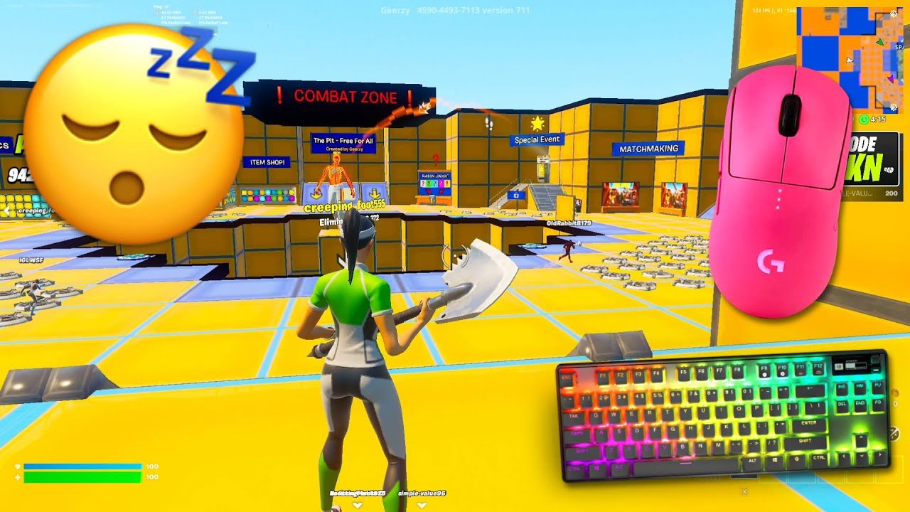 Fortnite The Pit Gameplay👑 Apex Pro TKL Satisfying Keyboard ASMR😴 Best ...