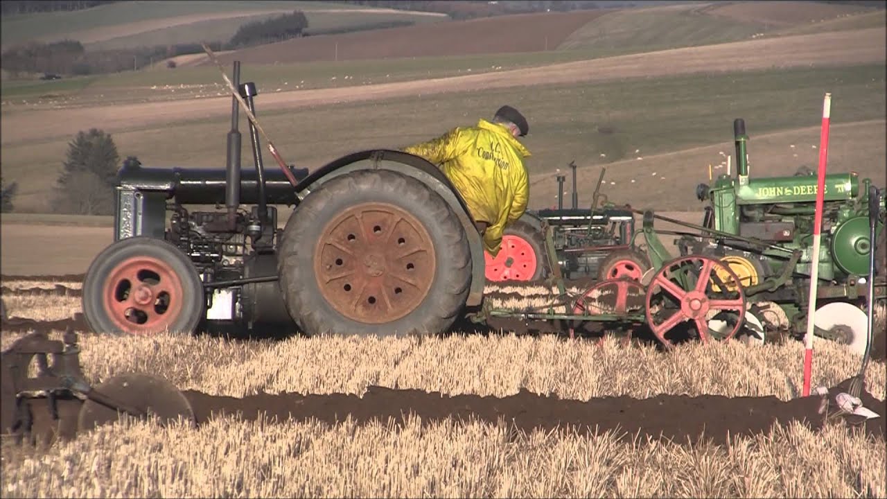 2 Fordson tractors with trailing ploughs @ Grampian Supermatch 2014 ...
