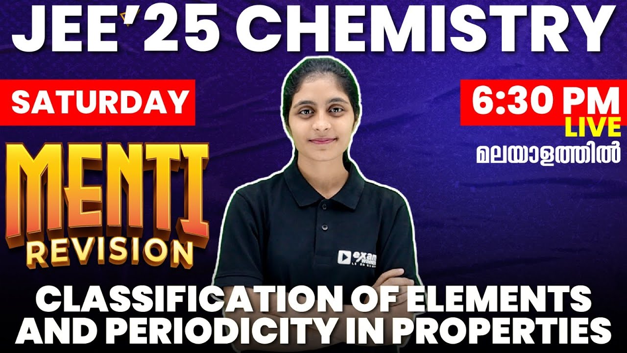 JEE' 25 CHEMISTRY | MENTI | CLASSIFICATION OF ELEMENTS AND PERIODICITY ...