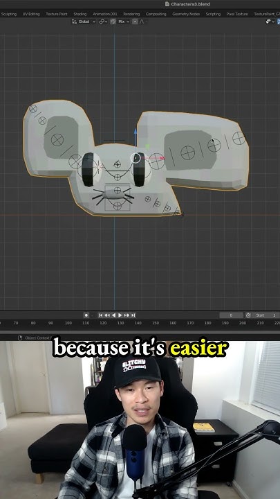 Aligning and Rigging Character 3.2 Mouse Head in Blender - making a game in Buildbox - YouTube