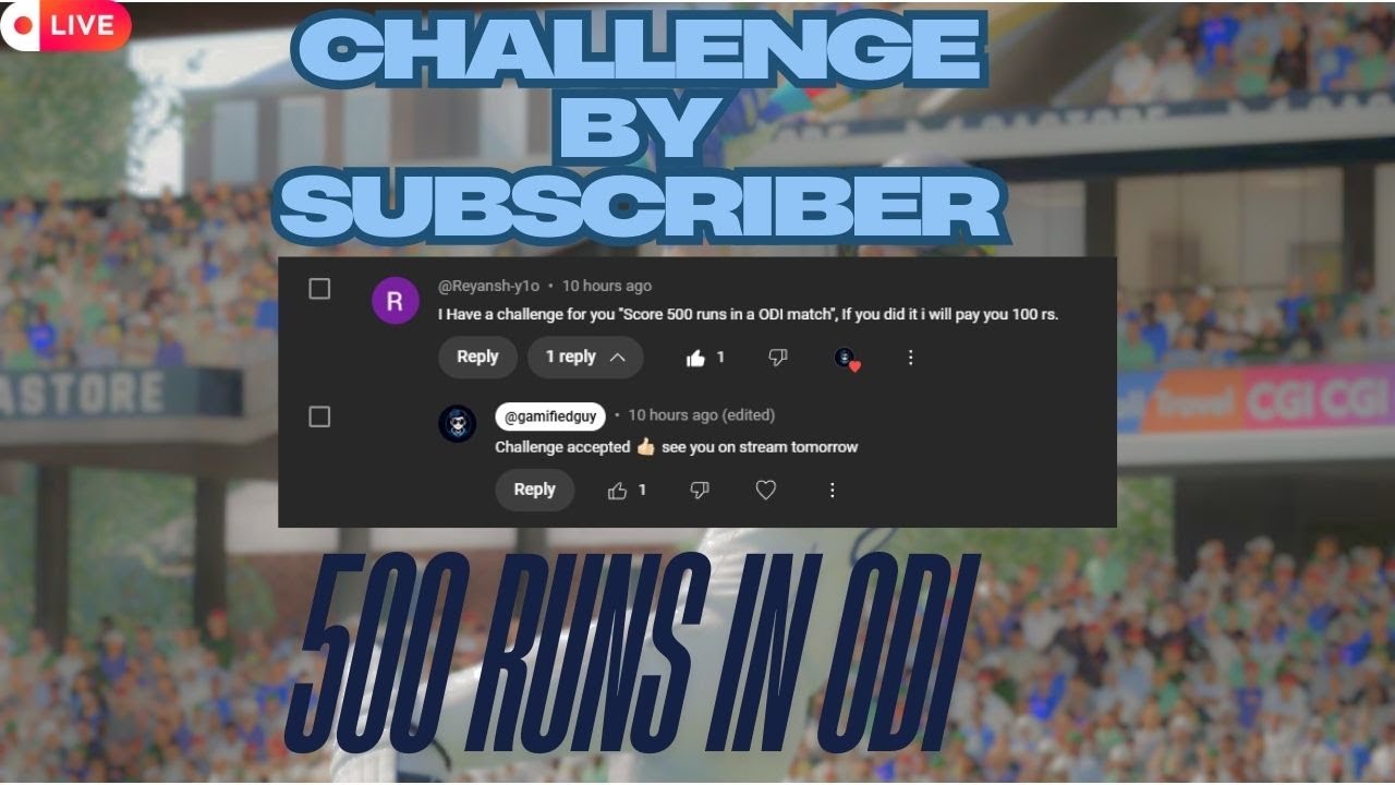 CHALLENGE ACCEPTED👍500 RUNS IN ODI | CRICKET 24 | GAMIFIEDGUY | - YouTube