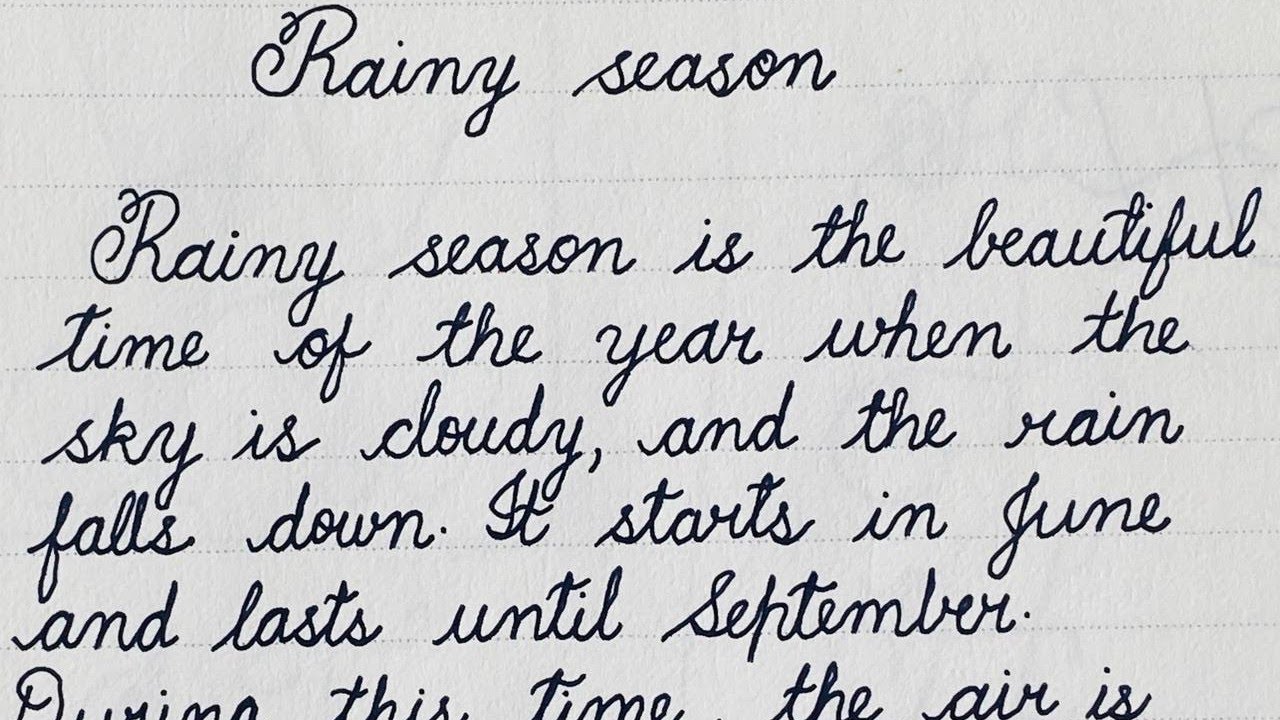 Essay on The rainy season | # cursive writing | Write in style | - YouTube