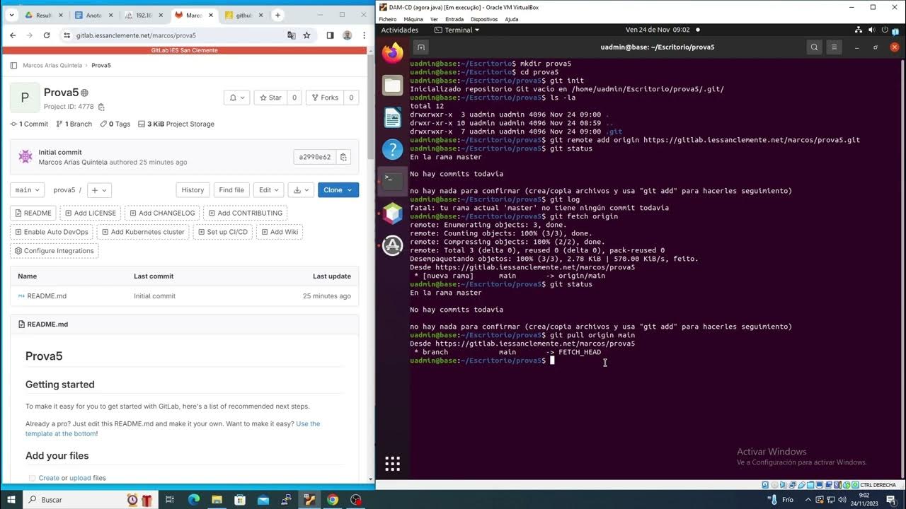 Git como facer push e pull en un repositorio remoto - YouTube