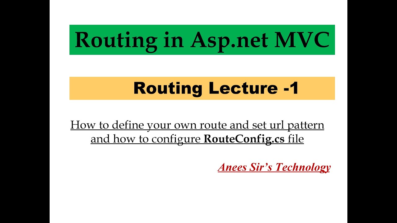 Routing In Mvc Routing Lecture 1 Youtube