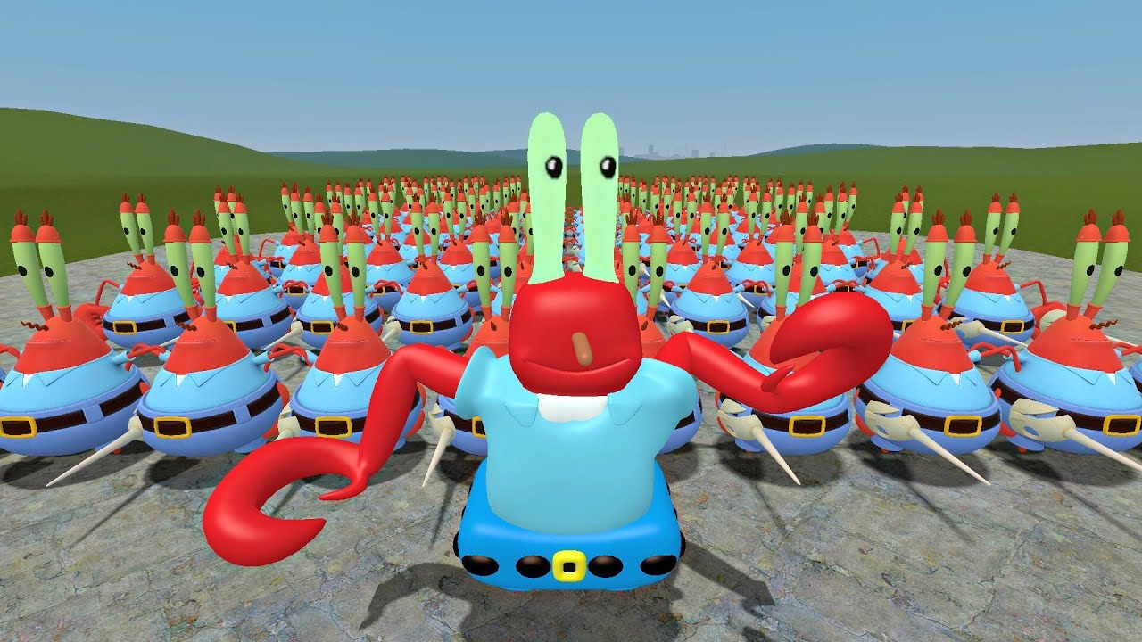 MR KRABS 3D NEXTBOTS AND REALISTIC MR KRABS ARMY [ Garry's Mod ] - YouTube