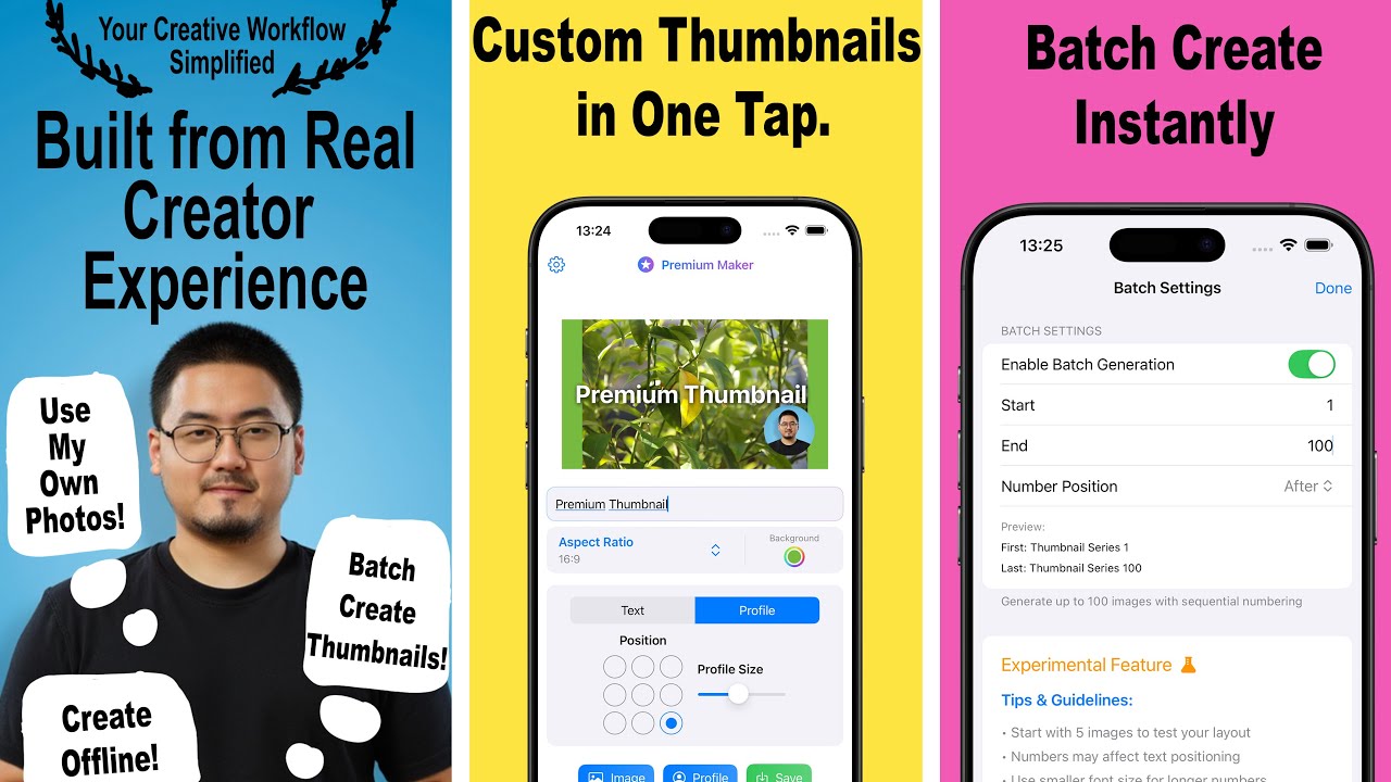 Batch Generate YouTube Instagram TikTok Thumbnails in Seconds | Simple ...