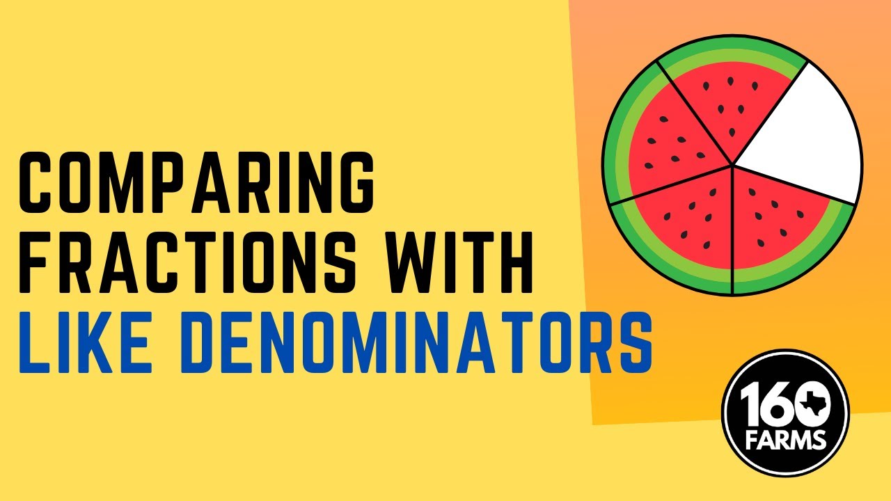 COMPARING FRACTIONS WITH LIKE DENOMINATORS - YouTube