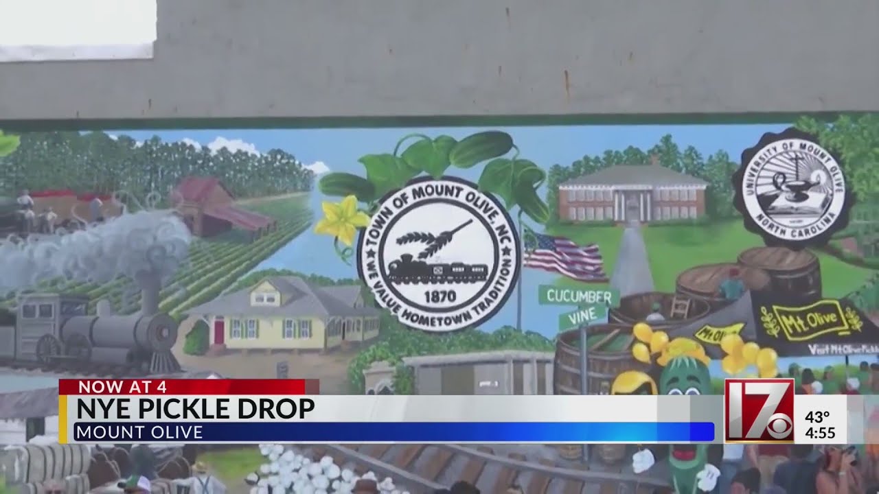 New Year's Eve Pickle Drop in Mount Olive - YouTube