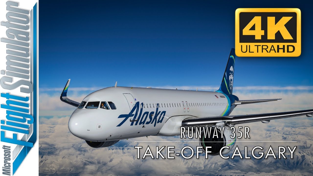 4K ULTRA GRAPHICS | Take-off Calgary Canada🇨🇦| Microsoft Flight ...
