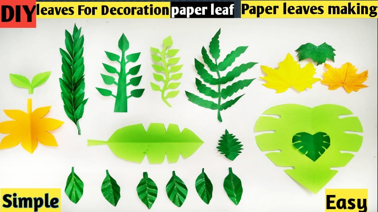 How to make easy paper leaf || paper leaft craft || paper leaves ...