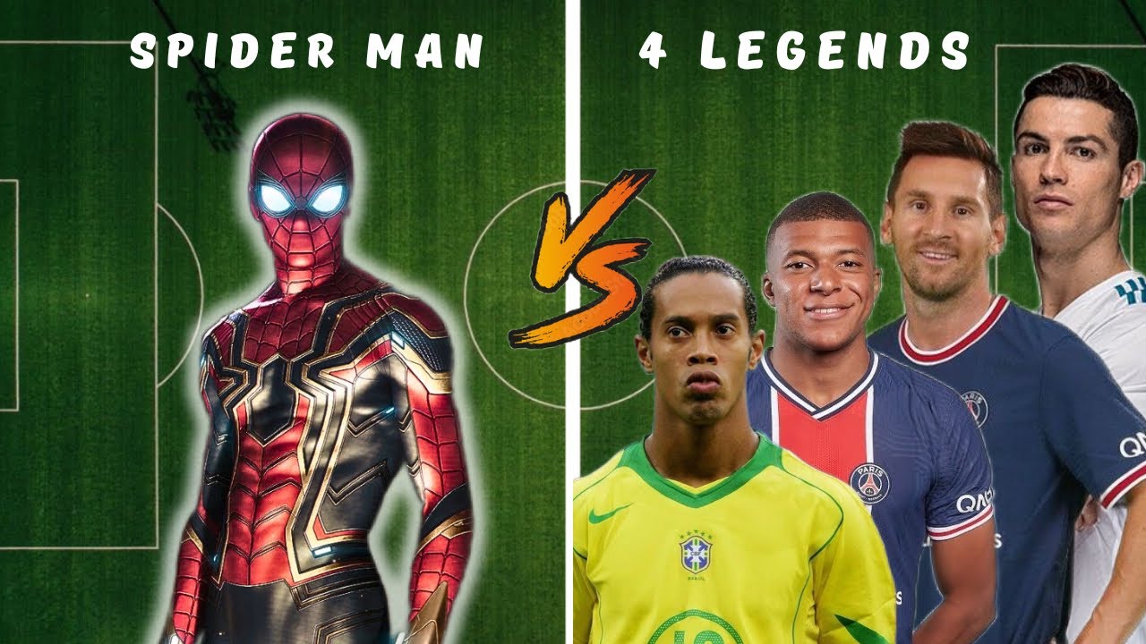 Spider Man VS Ronaldhino, Mbappe, Messi, Ronaldo 🔥💪🏻 - YouTube