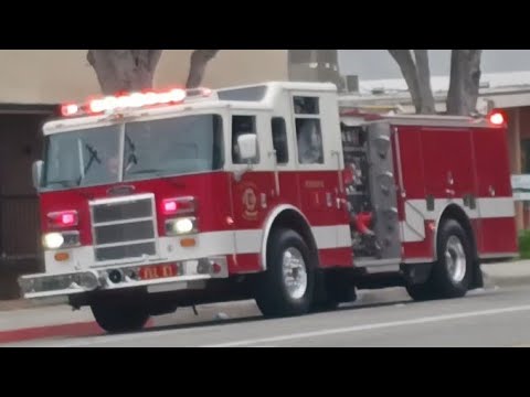 Fullerton Fire Dept. Engine 1 (Reserve) Responding - YouTube