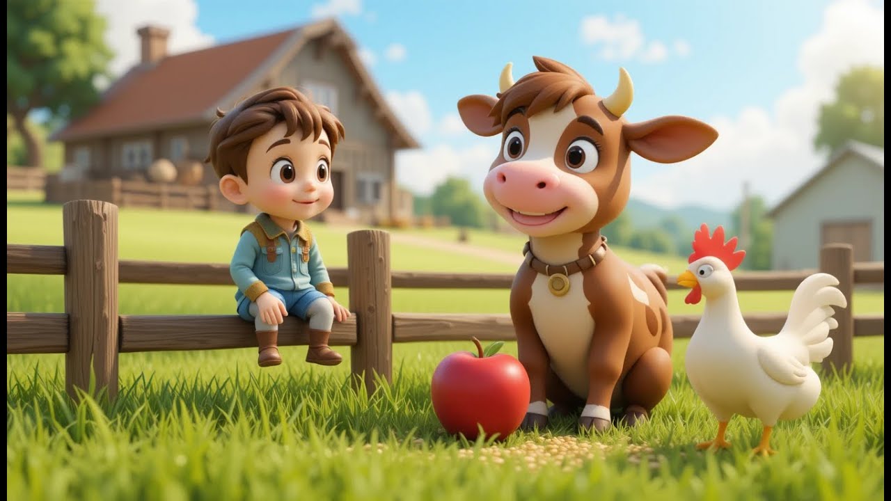 Moo Moo Brown Cow | Fun 3D Animated Song for Kids - YouTube