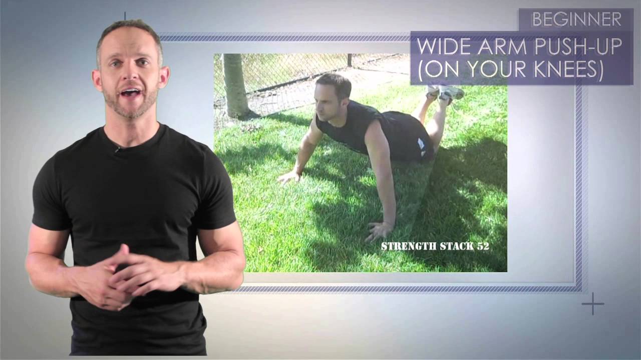 Wide Arm Push-Ups (On Your Knees) - YouTube