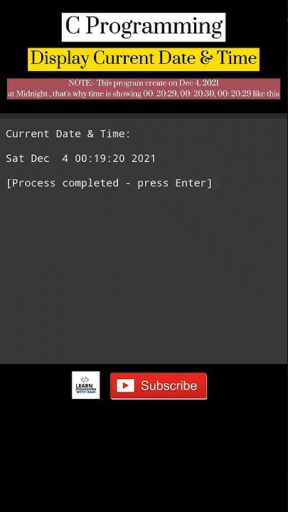 C Programming Display Current Date And Time Cprogramming Programming Coding Shorts Youtube