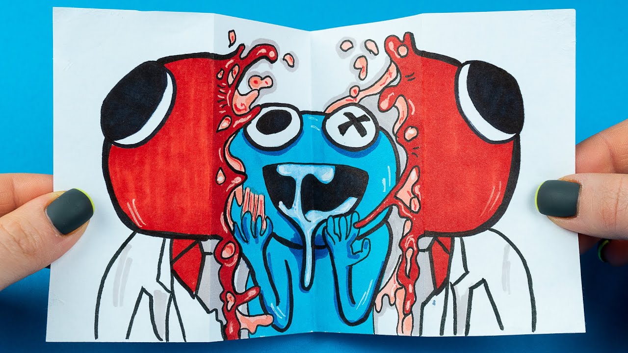 How to draw transformation RAINBOW FRIENDS blue & red characters from ...