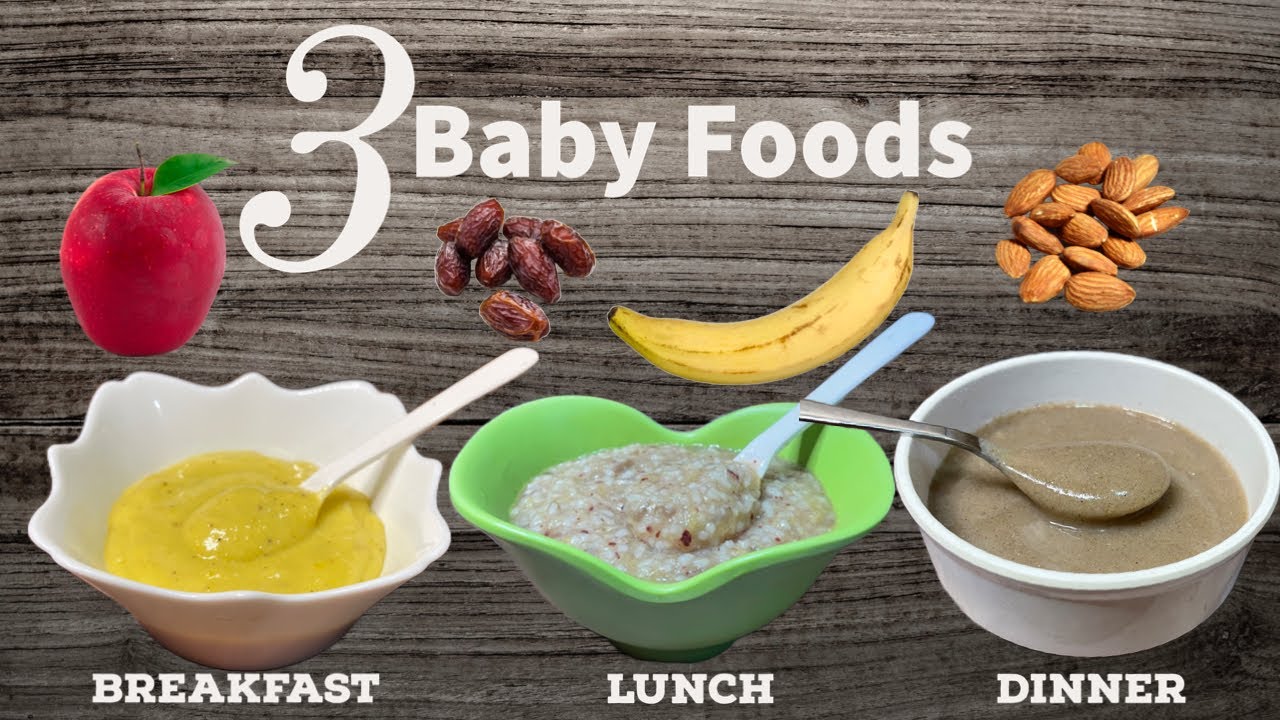 3 Baby foods |Weightgain Food For 6-12 month Babies | Banana puree ...