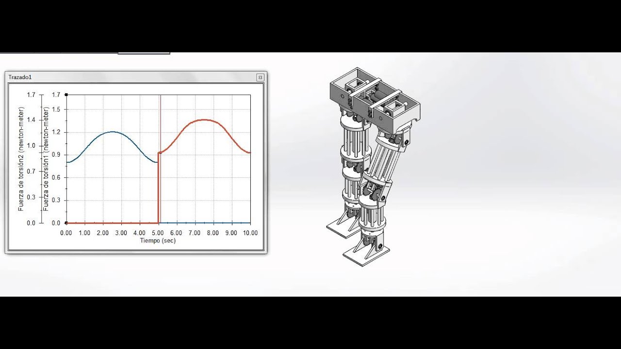 Biped prototype: Simulation DOF Knee - YouTube