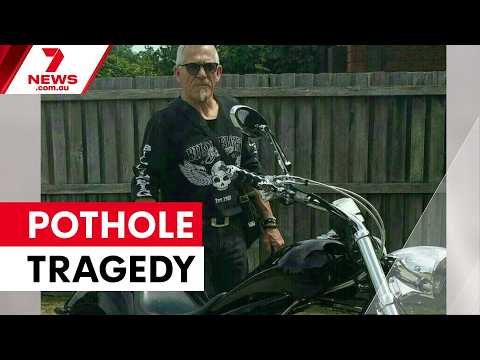 Motorcyclist dies after hitting pothole on Western Highway | 7NEWS