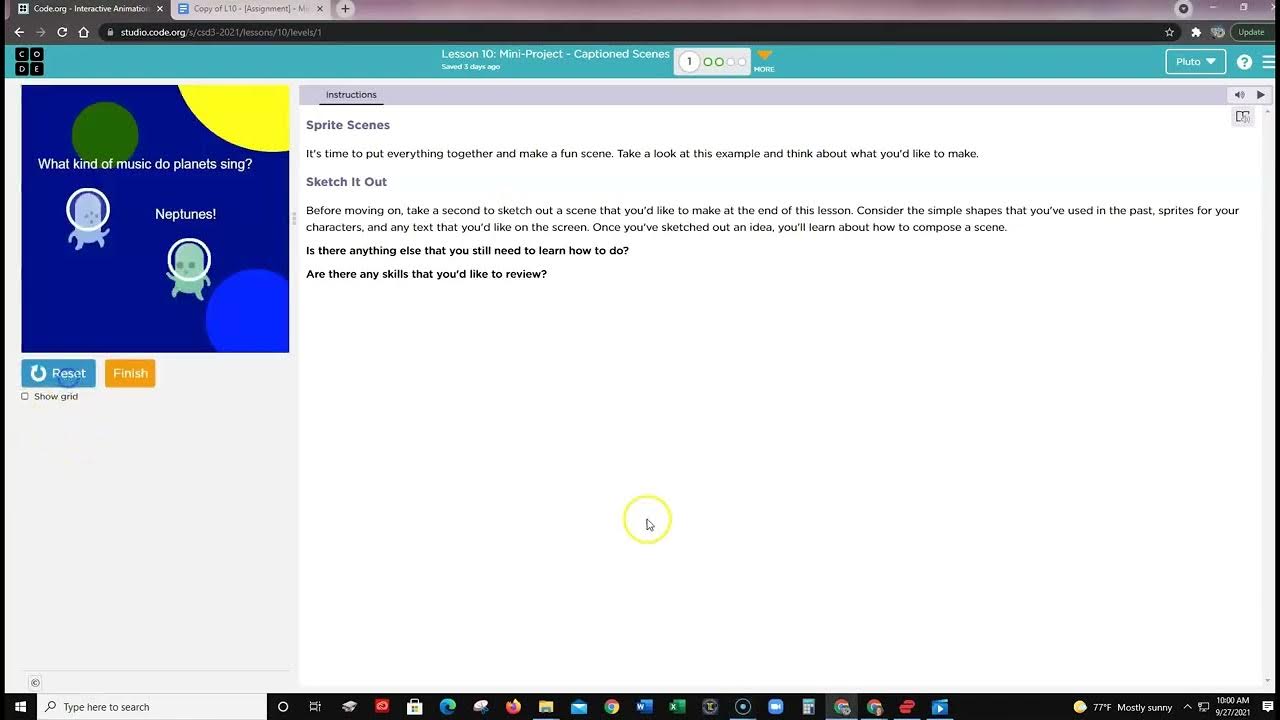 Unit 3 Lesson 10: Mini project Captioned Scene - YouTube