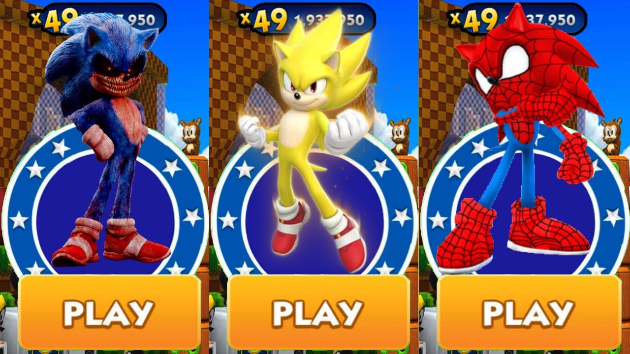 Sonic Dash vs Spiderhog Sonic Run - Movie Super Sonic vs Spiderman ...