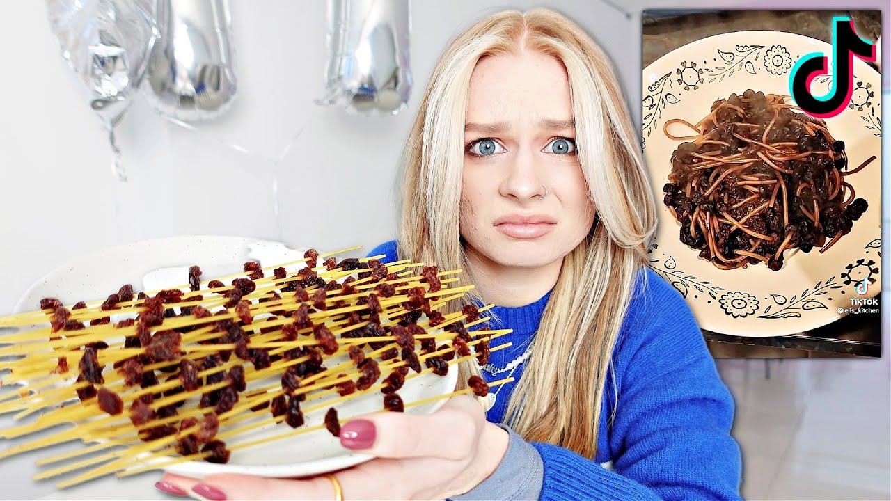 I tried the CRAZIEST recipes on Tik Tok… (Raisin Spaghetti 😭) - YouTube