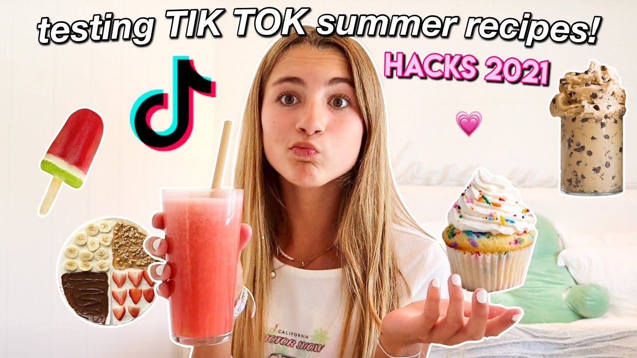 TESTING TIK TOK VIRAL SUMMER RECIPES 2021 (tik tok hacks!) - YouTube
