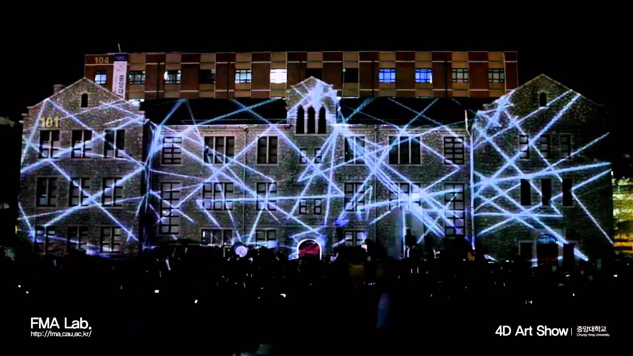 Media Facade(3D Projection Mapping) at Chung-Ang Univercity) - YouTube