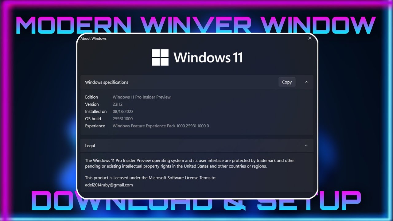 Modern Winver Window | Download & Setup | Techtitive - YouTube