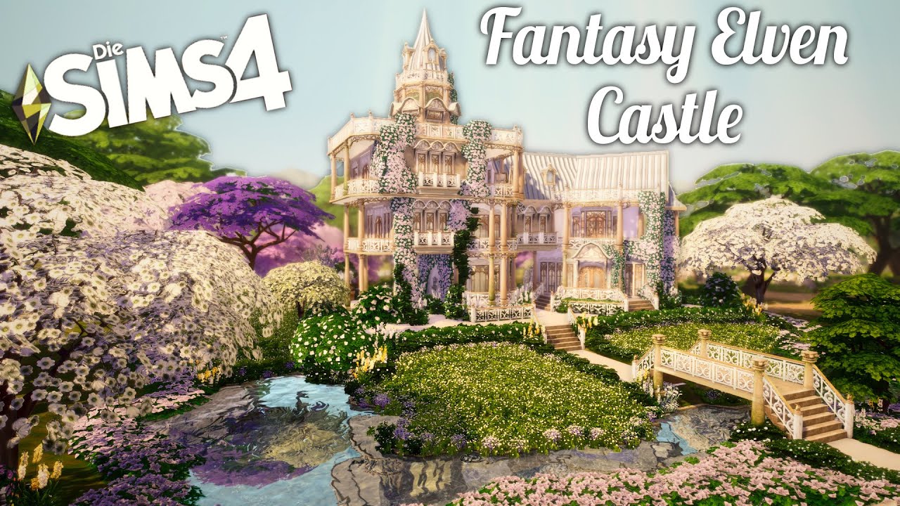 Fantasy Elven Castle [NoCC] | #MUShellChallenge | Sims 4 Speed Build ...